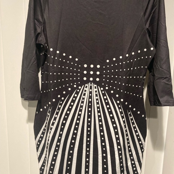 imported | Dresses | Nwot Elegant Black And White Formal Bolo Striped ...